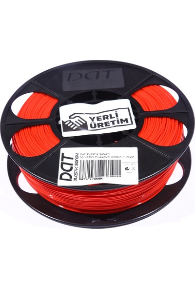 Dat Plastik Yerli Üretim Pla 3D Filament Kırmızı 1.75MM Dat Plastik Yerli Üretim Pla 3D Filament Kırmızı 1.75MM