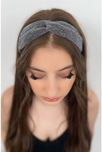 Takıştır Gri Renk Simli Saç Bandı