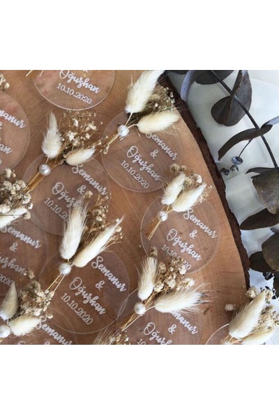 Tudesa Design Söz Düğün Nişan Kına Şeffaf Pleksi Magnet 20 Adet