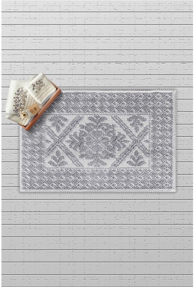 Bluenity Sardinya Doğal Pamuk Banyo Matı 50X100 cm - Gri