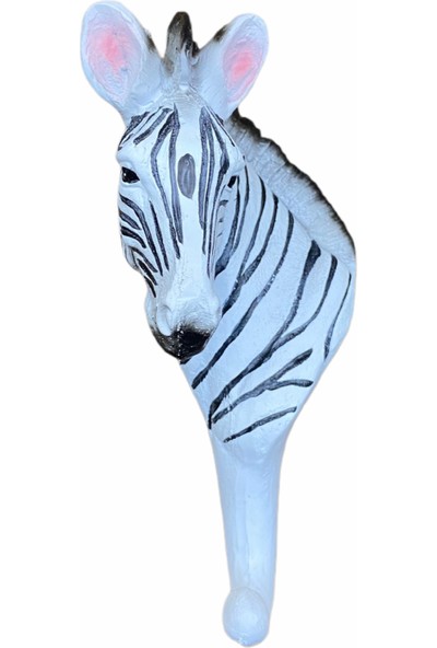 Livava Dekoratif Askılık Zebra Reçine Beyaz