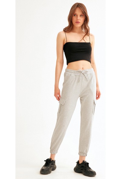 Kargo Cepli Paçası Lastikli Eşofman Altı