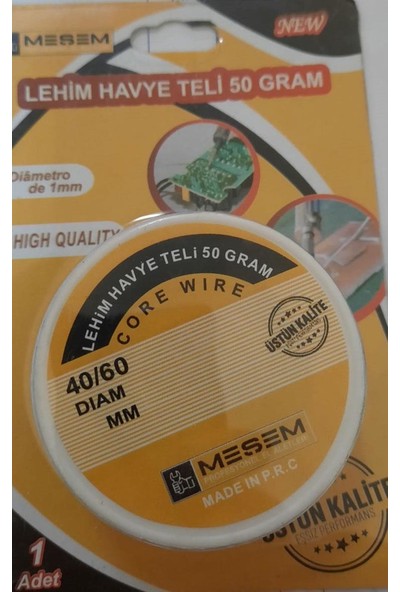 Meşem 4141 Lehim Teli 50 gr 1 mm Meşem 4141 Lehim Teli 50 gr 1 mm