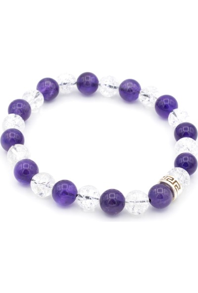 MURTY99 Hakiki Doğal Necef ve Ametist Taşı Bileklik 1.kalite