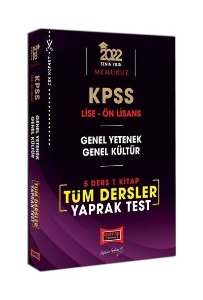 Yargı Yayınevi KPSS 2022 Lise Ön Lisans Genel Yetenek - Genel Kültür 5 Ders 1 Kitap Tüm Dersler Yaprak Test Yargı Yayınevi KPSS 2022 Lise Ön Lisans Genel Yetenek - Genel Kültür 5 Ders 1 Kitap Tüm Dersler Yaprak Test