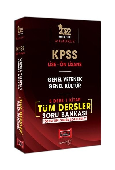 Yargı Yayınevi KPSS 2022 Lise Ön Lisans Genel Yetenek - Genel Kültür 5 Ders 1 Kitap Tüm Dersler Soru Bankası Yargı Yayınevi KPSS 2022 Lise Ön Lisans Genel Yetenek - Genel Kültür 5 Ders 1 Kitap Tüm Dersler Soru Bankası