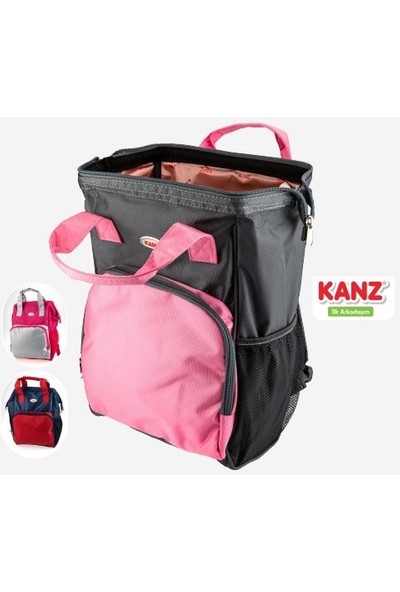 Kanz Anne Bebek Bakım Çantası Gövde Gri Kulp Pembe