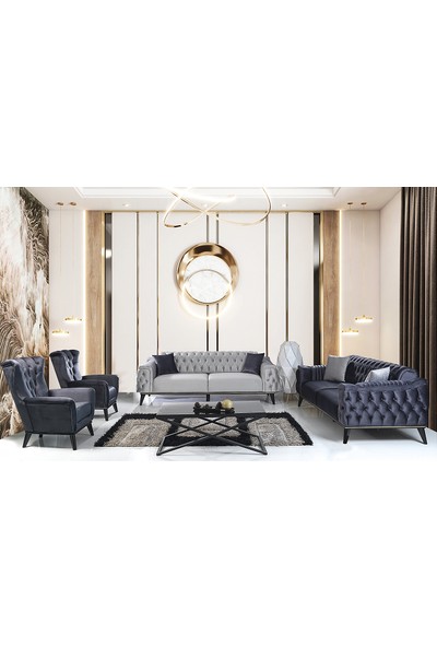 İzmir Alinda Mobilya Ezgi Chester Koltuk Takımı 3+3+1+1