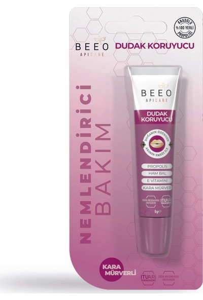Bee'o Apicare Propolisli Kara Mürverli Dudak Koruyucu