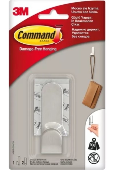 3m MR12-SS Command Modern Metal Askı Tekli 3m MR12-SS Command Modern Metal Askı Tekli