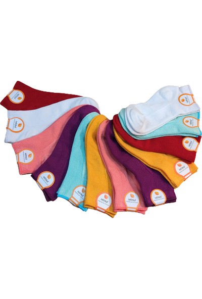 Erceys Çocuk 12'li Yazlık Modal Patik Çorap Üstü Fileli