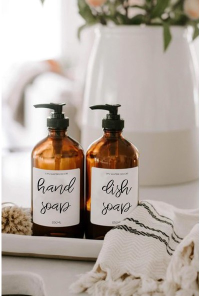 Lyn Home & Decor 2'li Amber Mutfak Için Etiketli Şişe 250 ml Lyn Home & Decor 2'li Amber Mutfak Için Etiketli Şişe 250 ml