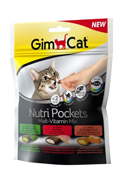 Gimcat Nutripockets Malt ve Multivitamin Kedi Ödülü 150GR Gimcat Nutripockets Malt ve Multivitamin Kedi Ödülü 150GR