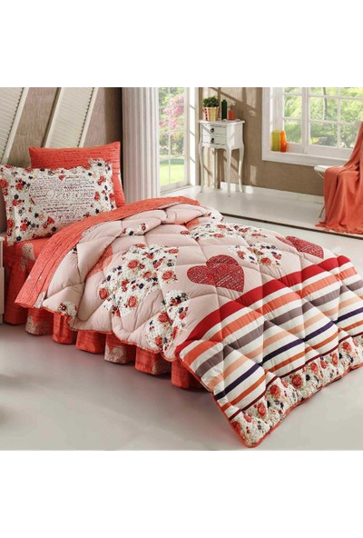 Hobby Bella Kırmızı- Poplin Tek Kişilik Uyku Seti