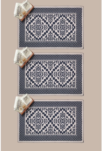 Bluenity Giglio 3'lü Doğal Pamuk Banyo Matı 40 x 60 Cm* (3 Adet)