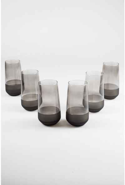 Rakle Matte 6'lı Meşrubat Bardağı Seti Füme 470 cc