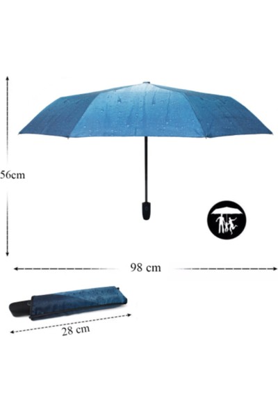 Marlux Yağmur Damla Desenli Otomatik Çanta Boy Bayan Şemsiyesi Marlux Yağmur Damla Desenli Otomatik Çanta Boy Bayan Şemsiyesi