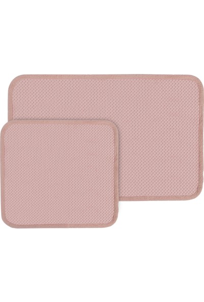 Homedius Honeycomb Banyo Paspas Takımı - Pudra Homedius Honeycomb Banyo Paspas Takımı - Pudra