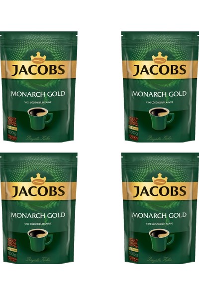 Jacobs Monarch Gold Ekonomik Paket 4 x 100 gr Hazır Kahve Jacobs Monarch Gold Ekonomik Paket 4 x 100 gr Hazır Kahve