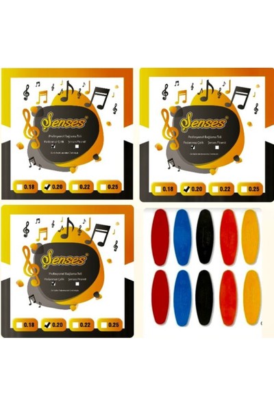 Şenses 0.20 Profesyonel Çelik Uzun Sap Bağlama Takım Teli ( 3 Set ) + 10 Adet Tezene Şenses 0.20 Profesyonel Çelik Uzun Sap Bağlama Takım Teli ( 3 Set ) + 10 Adet Tezene