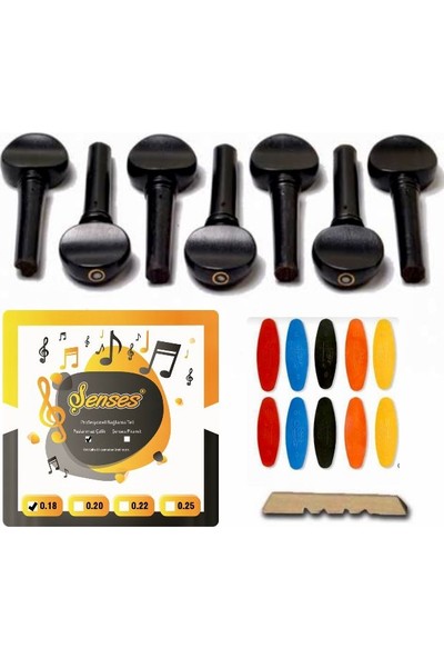 Şenses Nokta Sedefli Abanoz Bağlama Burgu + 0.18 Şenses Kısa Sap Çelik Takım Tel + Tezene Seti + Eşik Şenses Nokta Sedefli Abanoz Bağlama Burgu + 0.18 Şenses Kısa Sap Çelik Takım Tel + Tezene Seti + Eşik