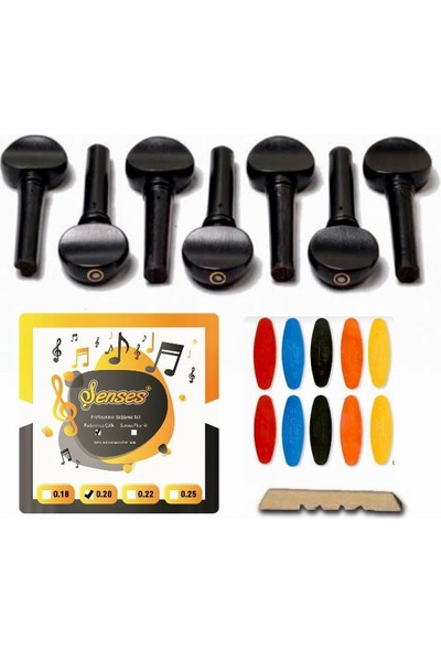 Şenses Nokta Sedefli Abanoz Bağlama Burgu + 0.20 Şenses Uzun Sap Çelik Takım Tel + Tezene Seti + Eşik Şenses Nokta Sedefli Abanoz Bağlama Burgu + 0.20 Şenses Uzun Sap Çelik Takım Tel + Tezene Seti + Eşik