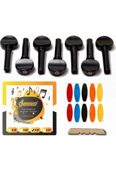 Şenses Nokta Sedefli Abanoz Bağlama Burgu + 0.22 Şenses (Bambamlı ) Divan Saz Teli + Tezene Seti + Eşik Şenses Nokta Sedefli Abanoz Bağlama Burgu + 0.22 Şenses (Bambamlı ) Divan Saz Teli + Tezene Seti + Eşik