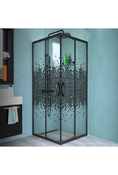 Serico Easy Tetris Desenli Kare Kabin 90X90X190 cm 5 mm