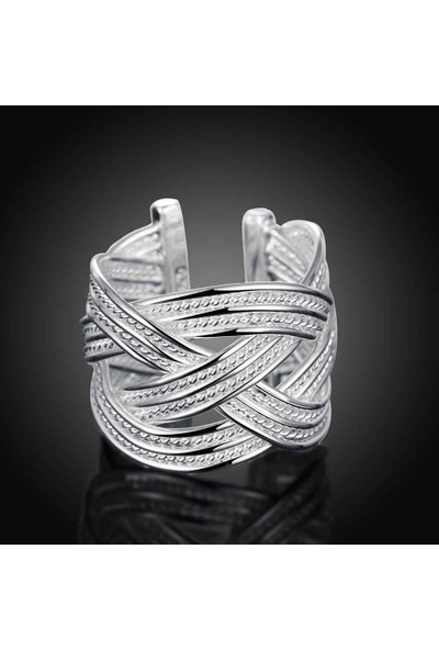 Profisher Vintage Aşk Halka Yüzük Gümüş Kaplama Boyutu Ayarlanabilir.