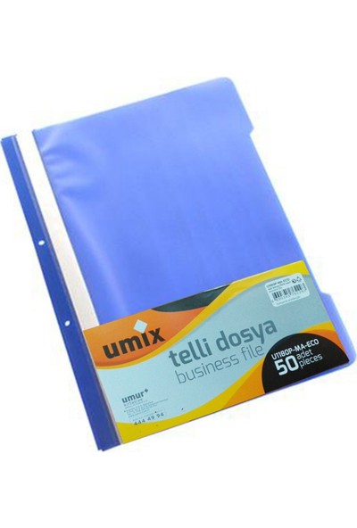 Umix A4 Telli Dosya 50'li Mavi 4'lü Paket 200 Adet