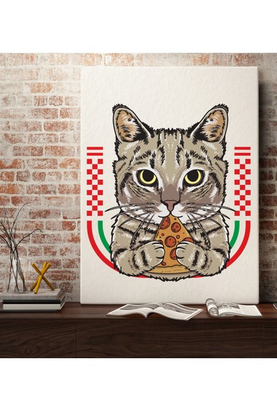 Bk Gift Pizza Yiyen Kedi Tasarımlı Kanvas Tablo 70 x 100 Cmcm-1 Bk Gift Pizza Yiyen Kedi Tasarımlı Kanvas Tablo 70 x 100 Cmcm-1
