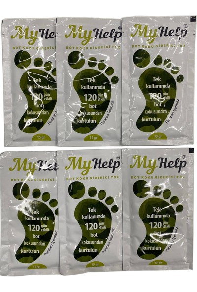 Flaş Myhelp 6'lı Tek Kullanımda 120 Gün Etkili Ayak Koku Giderici Toz Flaş Myhelp 6'lı Tek Kullanımda 120 Gün Etkili Ayak Koku Giderici Toz