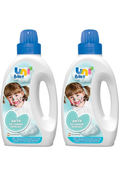 Uni Baby Sıvı Çamarşır Deterjanı 1500 ml x 2 Adet Uni Baby Sıvı Çamarşır Deterjanı 1500 ml x 2 Adet