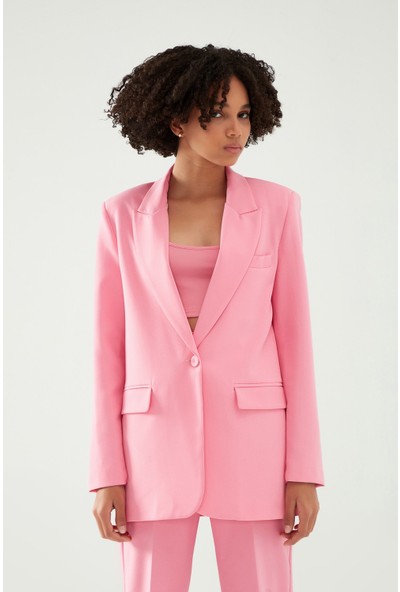 Quzu Blazer Ceket Şeker Pembe