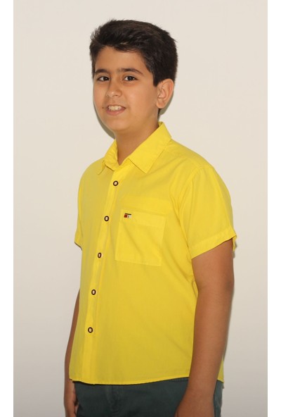 Tousus Kısa Kol Sarı Erkek Çocuk Gömlek Kk-14001-Tss
