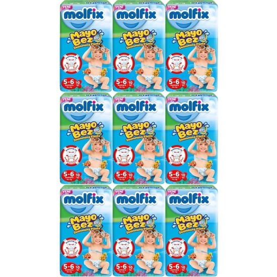 Molfix Swimming Pants (Mayo Bez) Beden:5-6 (14+Kg) 90 Adet Fiyatı