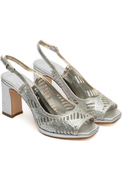 La Scada Gümüş Abiye Kadın Ayakkabı 6125-606 La Scada Gümüş Abiye Kadın Ayakkabı 6125-606