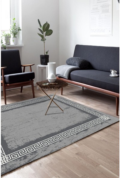 Cappio Halı Gri Zincir Desenli Eskitme Oval Halı Cappio Halı Gri Zincir Desenli Eskitme Oval Halı