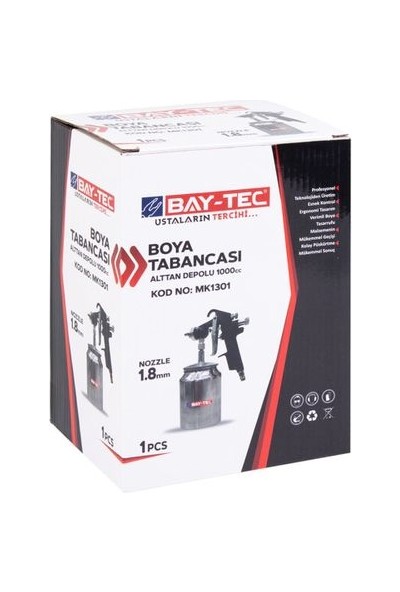 Bay-Tec Boya Tabancası Baytec MK1301 1,8mm Nozzle Bay-Tec Boya Tabancası Baytec MK1301 1,8mm Nozzle