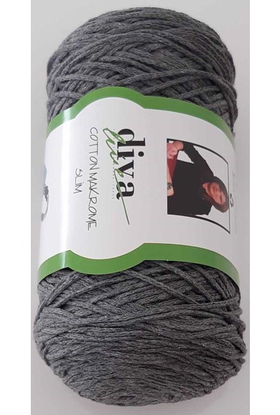 Angel Çanta Aksesuar Diva Koyu Gri Rengi Ince Pamuk Makrome No:4