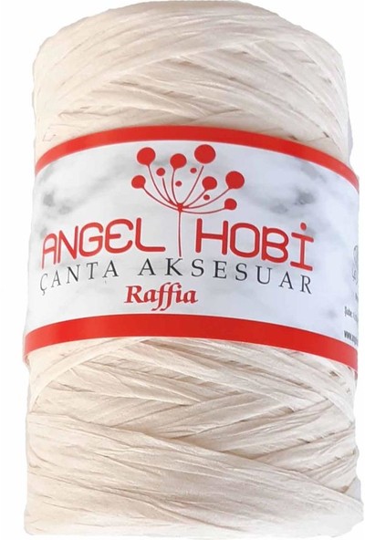 Angel Çanta Aksesuar Krem Renk Angel Rafya Ip No:24