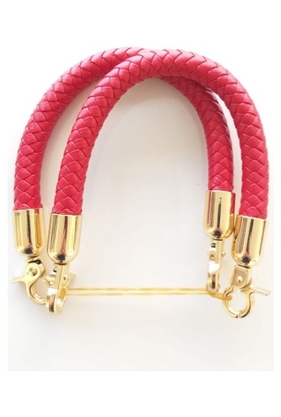 Angel Çanta Aksesuar Örme Çanta Sapı Kısa, Kırmızı Renk
