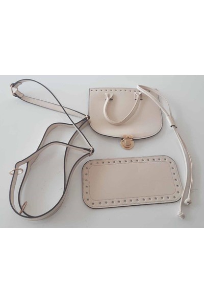 Angel Çanta Aksesuar Krem Renk Sırt Çantası Seti