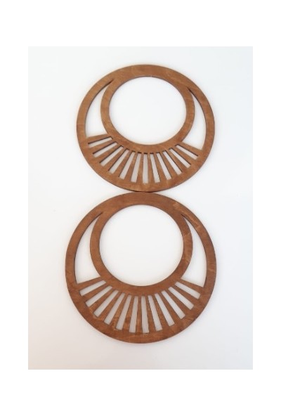 Angel Çanta Aksesuar 18 Cm, Ahşap Çanta Sapı (Hardal)