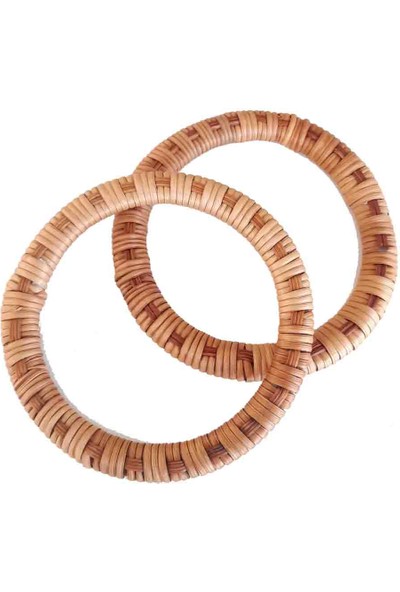 Angel Çanta Aksesuar 14 cm Yuvarlak Örgülü Gerçek Bambu Çanta Sapı No:21