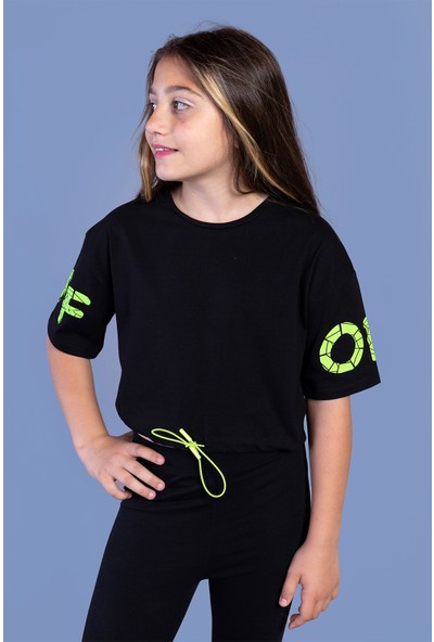 Toontoy Kids Toontoy Kız Çocuk Baskılı Crop Tişört