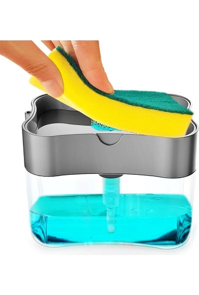 Tilbe Home Bulaşık Deterjanı Haznesi Süngerli Basmalı Bulaşık Süngerliği Pompalı Hazneli Deterjanlık + Sünger 385 ml Tilbe Home Bulaşık Deterjanı Haznesi Süngerli Basmalı Bulaşık Süngerliği Pompalı Hazneli Deterjanlık + Sünger 385 ml