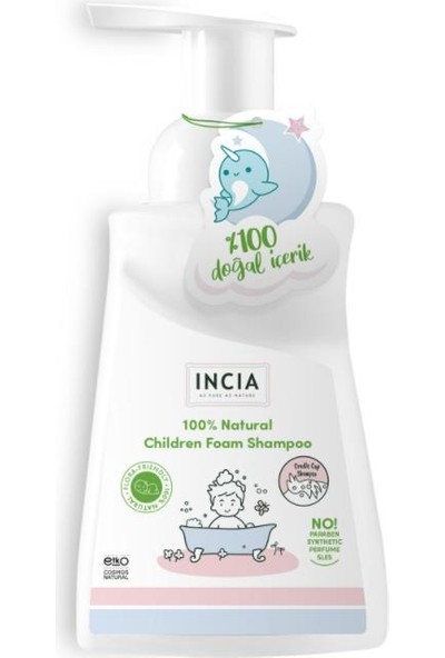 Incia %100 Doğal Çocuk Köpük Şampuanı 200 ml Incia %100 Doğal Çocuk Köpük Şampuanı 200 ml