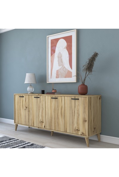 Rani GD103 Modern Ayaklı Konsol Keçe Ceviz Rani GD103 Modern Ayaklı Konsol Keçe Ceviz