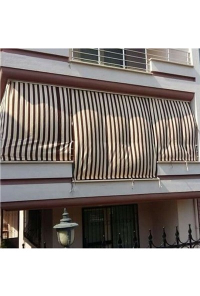 Perhal Kahve Krem Çizgili 200X200 cm Balkon Perdesi, Balkon Çadır Brandası, Balkon Güneşlik Perhal Kahve Krem Çizgili 200X200 cm Balkon Perdesi, Balkon Çadır Brandası, Balkon Güneşlik